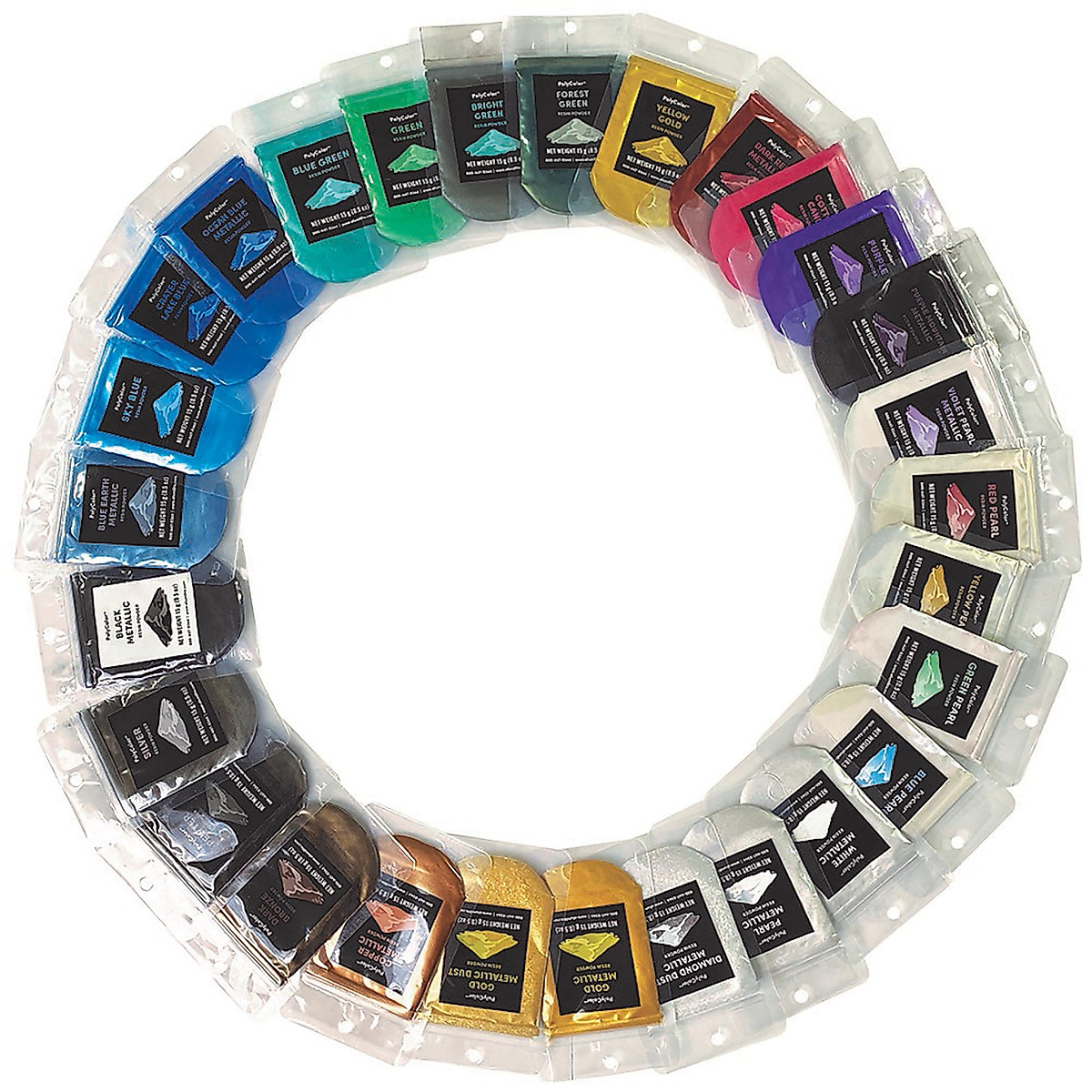 Ocean Blue Metallic Powder (PolyColor) – Mica Powder for Epoxy Resin Kits, Casting Resin, Dyes, and Arts and Crafts! Color Pigment Powder Creates Fast and Easy Metallic Effects!