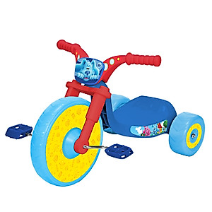 Blue's Clues & You Ride-On 10" Fly Wheels Junior Cruiser Tricycle with Sounds - Toddler Bike Trike, Ages 18-36M, for Kids 33”-35” Tall - 35 lbs. Weight Limit