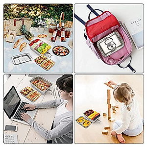 Double Layer Stainless Steel Bento Lunch Box - 1800ML Leak Proof Container with Safety Latch, Chopsticks and Spoon Included. Perfect for Adults and Easy to Clean! Dishwasher Safe Metal Bento Box.