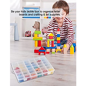 Hlotmeky Bead Organizer Box 3 Pack Plastic Craft Organizer 36 Grid Compartment Organizer Box with Dividers Clear Tackle Box