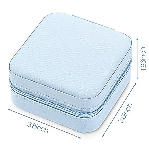 Hicarer 4 Pieces Small Travel Jewelry Boxes PU Leather Jewelry Organizer Box Portable Travel Jewelry Organizer Cases for Rings Earrings Necklace, for Girls Women