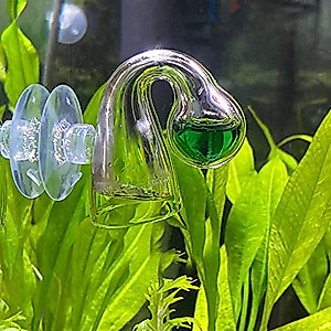 Dannisly CO2 Drop Checker Test Kit CO2 Clear Glass Capacity Monitor with Suction Cup for Aquarium Water Plant Fish Tank PH Test CO2 Kit