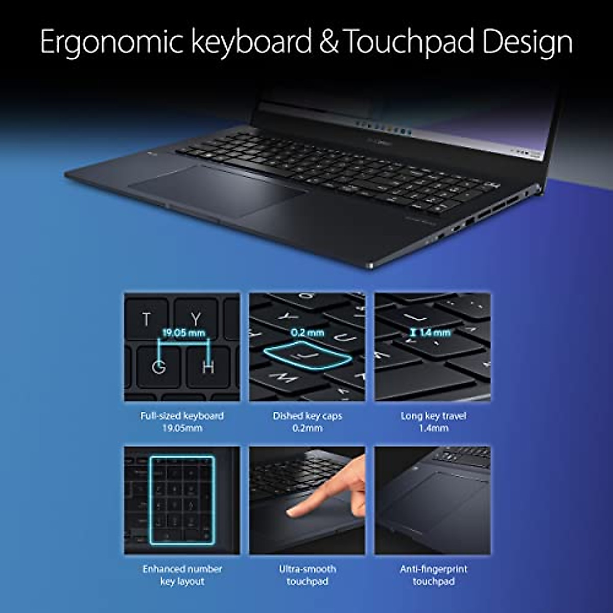 ASUS Zenbook Pro 17 Laptop, 17.3” Pantone Validated Display, AMD Ryzen 7 6800H CPU, AMD Radeon Graphics, 8GB RAM, 512GB SSD, WiFi 6E, Windows 11 Home, Tech Black, UM6702RA-DB71