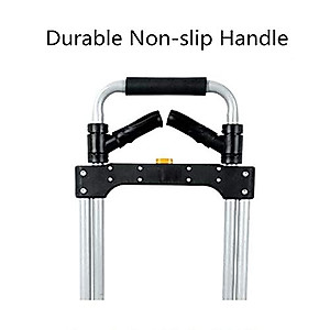 Portable Folding Handcart Folding Trolley Cart Pull Goods Trailer Silent Luggage Cart Moving Small Cart Trolley with Handrail Big Wheels Multi Function Folding Handcart