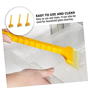 VILLCASE 3pcs Scraper Deicing Car Brush Auto Cleaning Shovel Plastic Removal Mud Lawn Outdoor Ice Supplies Garden Winter Automobile Snow Yellow Clean for Sand Windshield Home Tool