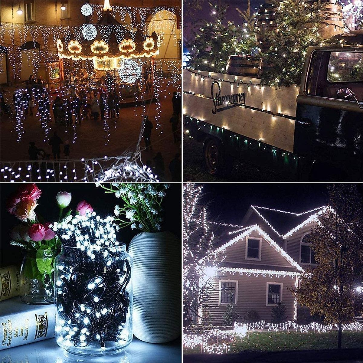 Solar String Lights Outdoor Led Fairy Lights Solar Fairy String Light for Garden Fence Home Christmas Tree Party Plaza 50 Led White