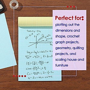 Mr. Pen- Pastel Graph Paper, 1 Pad, 11"x8.5", 4x4 (4 Squares Per Inch), Pastel Colors, 50 Sheets, Grid Paper, Graphing Paper, Graph Paper Pad, Grid Paper Pad, Colored Graph Paper