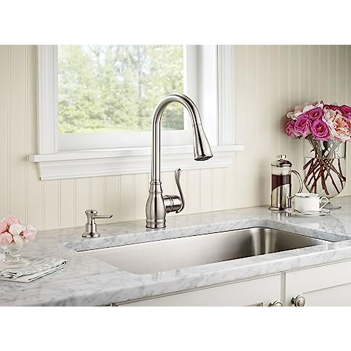 Moen CA87003SRS 1H SRS Kitchen Faucet, 9, Spot Resist Stainless