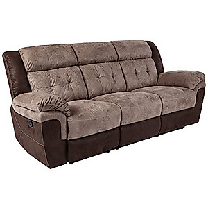Homelegance Chai 91" Microfiber Double Reclining Sofa (Manual), Brown