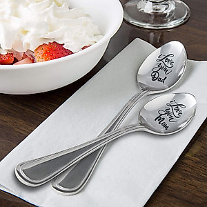 Best parents gifts | I love you mom/dad engraved spoon | Christmas gift for dad | Gift for thanksgiving/birthday/Anniversary from daughter son | Personalized mother's day father's day gift