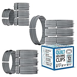 IMPRESA [Variety 12 Pack] 2,3,4 Inch Diameter Quilting Rings - Quilt Clip for Quilting Creations - Quilt Clip for Machine Quilting - Versatile Clamps for Quilting Free Motion- 1" Tall Clamp for Quilt