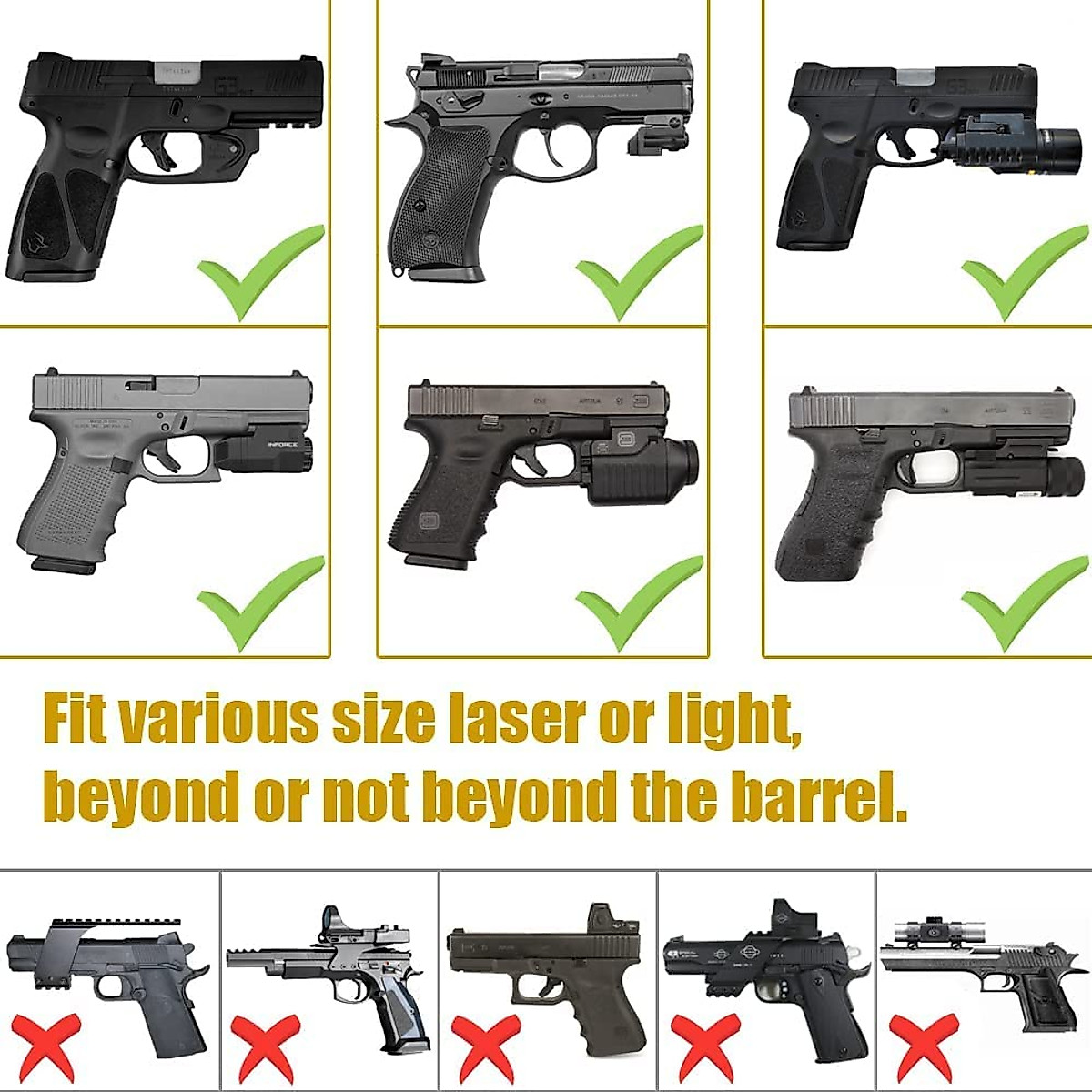 Bursport Concealed Carry Gun Holster with Mag Pouch Fits Handgun with Laser Light Mounted IWB OWB Ambidextrous Use by Convertible Clip