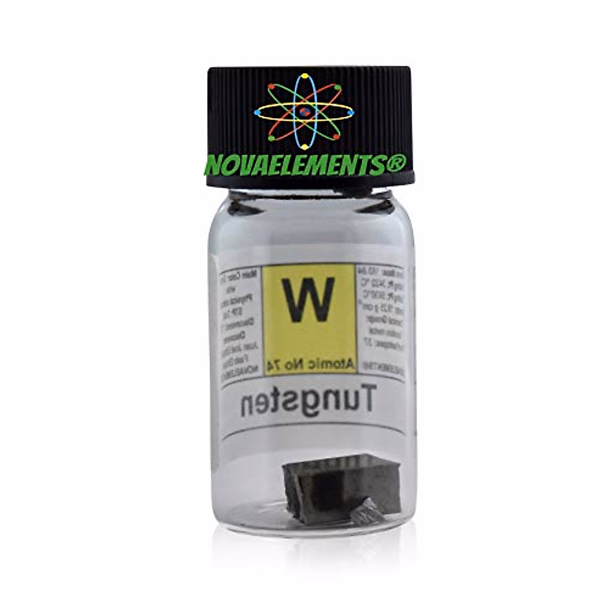 Tungsten Element 74 W, Pure Sample 5 Grams 99.99% in Glass Vial with Label