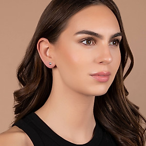 Pori Jewelers Premium 14K White Gold 5MM Ball Stud Earrings - Butterfly Backings