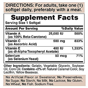 Puritan's Pride Formula, Softgels by Super Antioxidant 100 Count (Pack of 1)