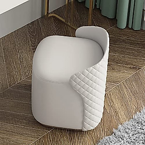 Anwickhomk Dresser Table, Vanity Corner Makeup Table Set Women Makeup,Mirror with LED Lights Desk and Chair,Modern Dressing Table Sintered Stone, with Stool, 5 Pine Wood Drawers,47.24'' White