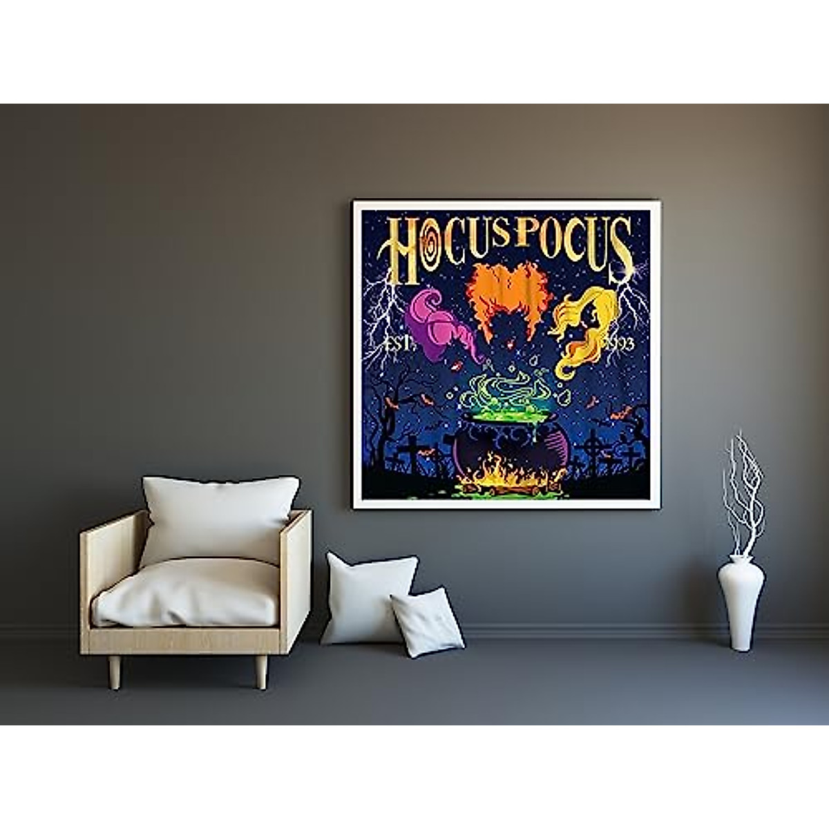 Halloween 5D Diamond Painting Kits for Adults Beginners, Round Full Drill Hocus Pocus Diamond Art Kit, DIY Witch Paint by Diamonds Dot Gem Art Kits,Home Wall Decor 13.7 X13.7inch