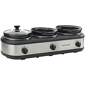 CULINARY CHEF SC3105-SS, Slow Cooker, Buffet Server 3 Pot, Food Warmer - Stainless