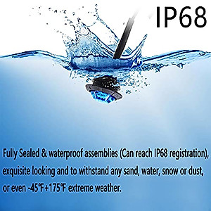 KEING 10 Pack Sealed Waterproof Mini Round 3/4 Inch Blue LED Marker lights Signal Light 12V for Trailer Truck Bus Pickup Van ATV RV Lorry Caravan, 5 Years Warranty
