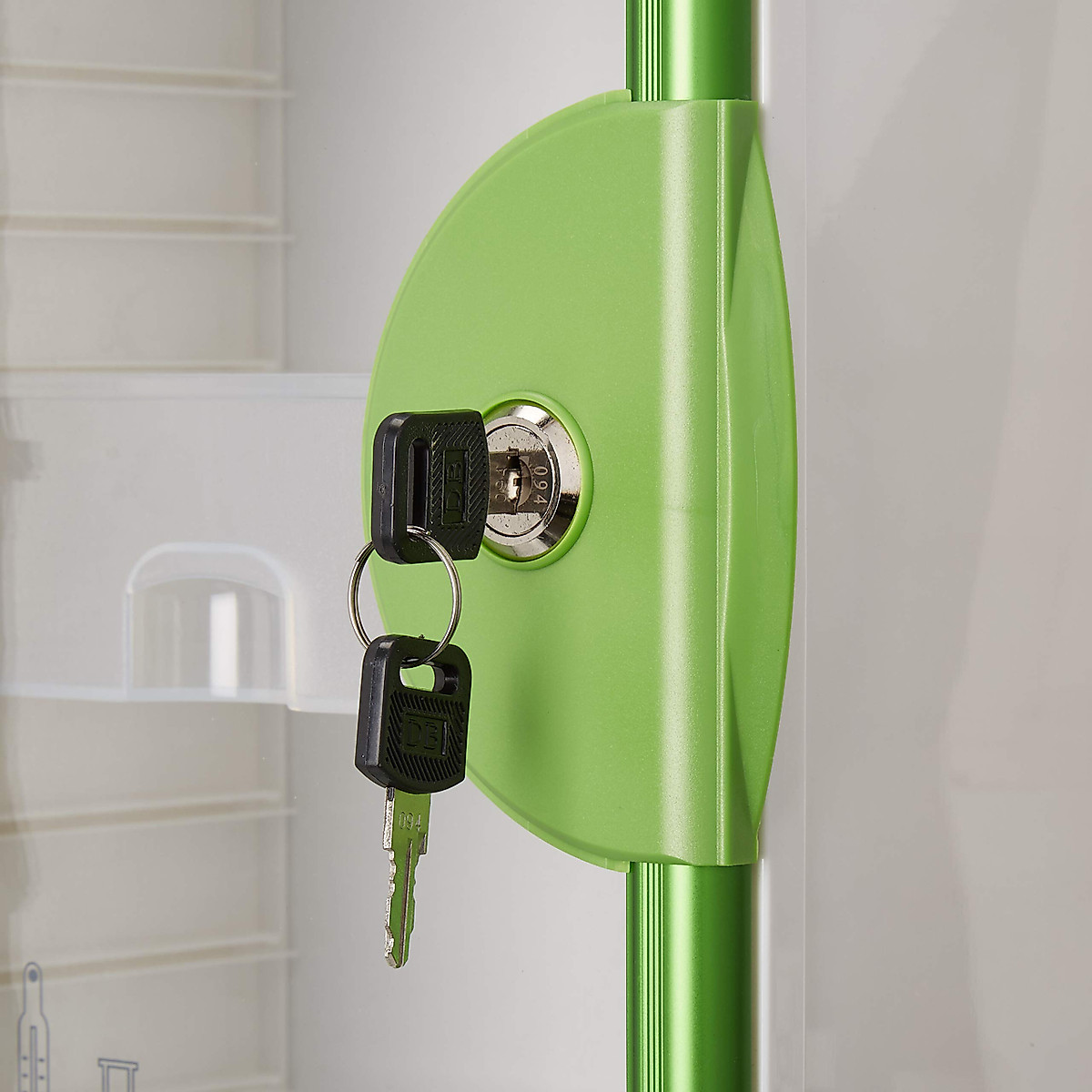 Glosen Medicine Cabinet Locking Medicine Cabinet Wall Mounted 15.62 x 6.5 x 15.43 Inch Portable Storage Container Big Capacity Green