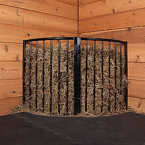 EASY-UP Corner Floor Hay Rack - No Lid | Prevents Hay Waste | 2.5" Slow Feed Spacing | Easy Assembly | Durable Design | 5-Year Warranty
