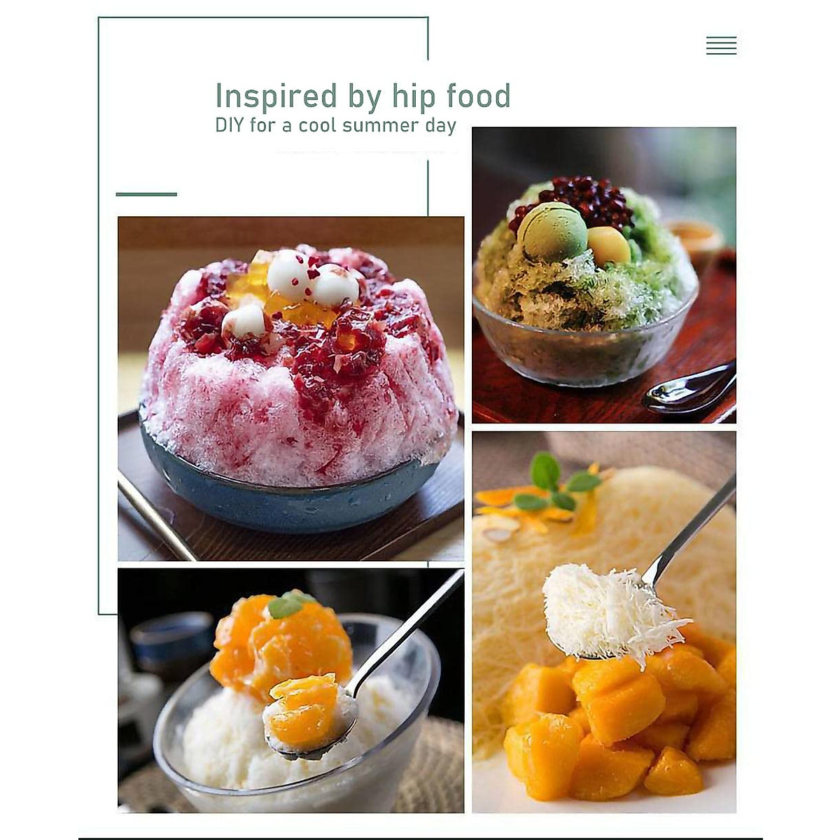 MYBAQ,Ice Crusher,Manual Ice Crusher,Manual Ice Shaver,Ice Shaver Machine for Home Use,Shaved Ice,8.97" L*4.72" W*10.83H,Suitable for Making Smoothie, Shaving Lemon Slice, Shaving Chocolate chip.
