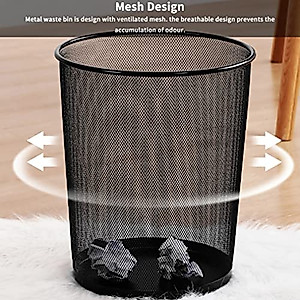KUYYFDS Metal Waste Bin Mesh Trash Can Waste Paper Basket for Bedrooms Kitchens Bathrooms Office Paper Bins