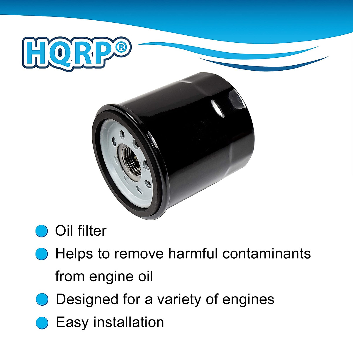 HQRP Oil Filter compatible with John Deere 112L, LX172, LX176 Lawn Tractors (with Kawasaki engines); F510, Z925A, Z930A, Z950A, Z960A, Z970A ZTrak Mowers