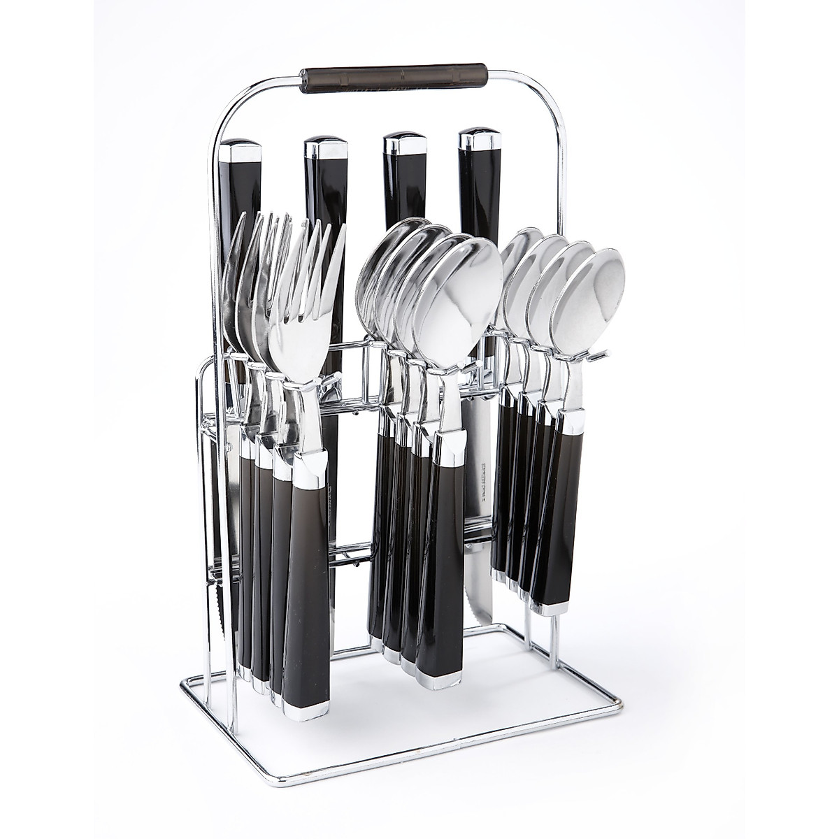 Cambridge Silversmiths Temptation Black/Charc 16-Piece Flatware Set