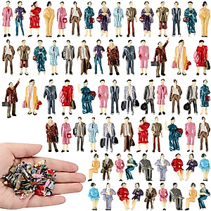 Hungdao 100 Pcs Small 1: 87 Ho Scale Tiny People Figurines Miniature People Figurines Sitting Standing Tiny People Model Trains Architectural People Painted Figures for Park Street Miniature Scenes