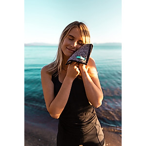 FACESOFT Eco Friendly Mini Gym Towels for Working Out - Activated Charcoal Sweat Towels for Gym and Sports - Soft and Absorbent Cotton - No Synthetic Microfibers - 3 Piece Exercise Towel Set - Grey