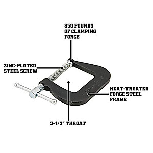 WILTON TOOLS 56 Super-Junior C-Clamp, 2-1/2" Opening Capacity, 2-1/2" Throat (21307)