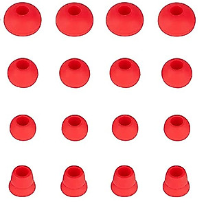 BLLQ Red Replacement Silicone Ear Tips Earbuds Buds for Powerbeats 3 Wireless Beats by dre Headphones, Eartips 16PCS 8 Pairs 4 Size Options for Powerbeats3 Red pbr16