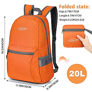 G4Free 20L Lightweight Packable Backpack Travel Hiking Daypack Foldable Backpack for Men Women