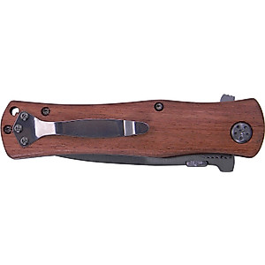 World's Best Step-Dad Folding Pocket Knife with Pocket Clip - (Wood Handle)