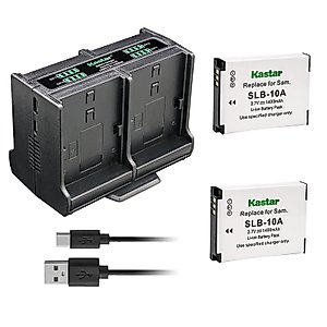 Kastar 2-Pack Battery and Quadruple Charger Compatible with Sealife FJ-SLB-SLB10A Battery, Sealife DC2000 Underwater Camera, WASPcam 9905 Wi-Fi, WASPcam 9906 CAMO, WASPcam 9907 4K