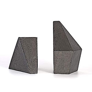 Decorative Bookends , Heavy Duty Cast Iron , Art Shelf Decor , Geometry Abstract Theme (Black) by Ambipolar