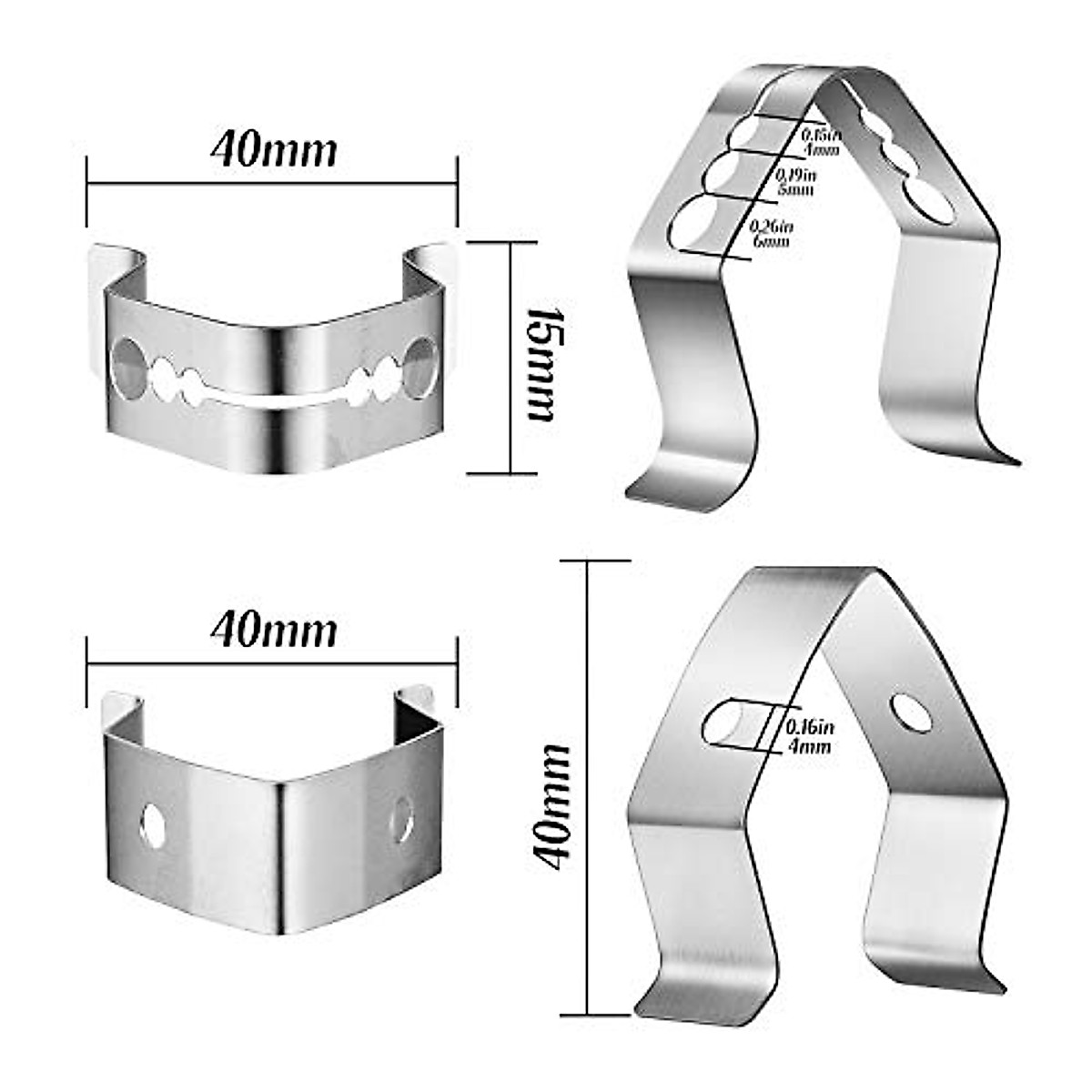 8 Pieces 2 Styles Probe Holder Clip Meat Grill Temp Probe Clip Barbecue Universal A Style Design Probe Holder, Single and Three Hole for Ambient Thermometer Temperature Readings Grill Ovens