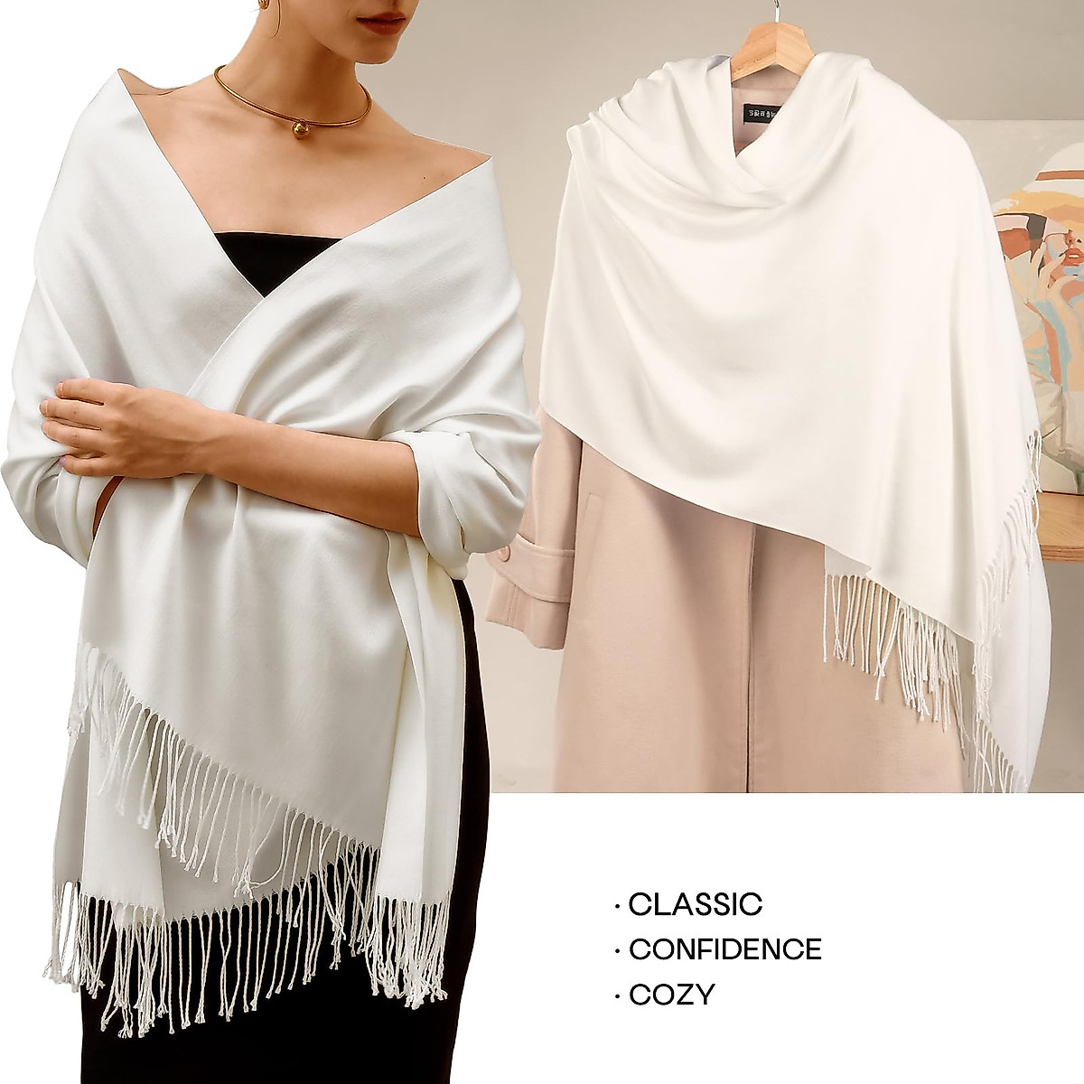 FURTALK Women's Pashmina Shawls and Wraps for Evening Dress Long Scarf Wedding Bride Bridesmaid Shawl Gifts