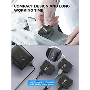 SYNCO Wireless Lavalier Microphones & System, G1(A2) 2.4G Dual Transmitter Lapel Mic 492FT 8H for YouTube Vlog Live Stream for Camera Smartphone Tablet, Wireless-Lavalier-Microphone-for-DSLR Camera