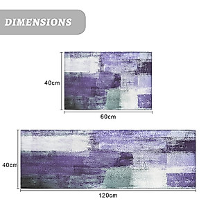 Purple Kitchen Rug, Purple Abstract Art Kitchen Rugs, Kitchen Mats for Floor, Kitchen Organization Non-Slip Kitchen Mat, Anti-Fatigue Mat Home Decor Kitchen Floor Mats, Purple Kitchen Decor Runner Rug