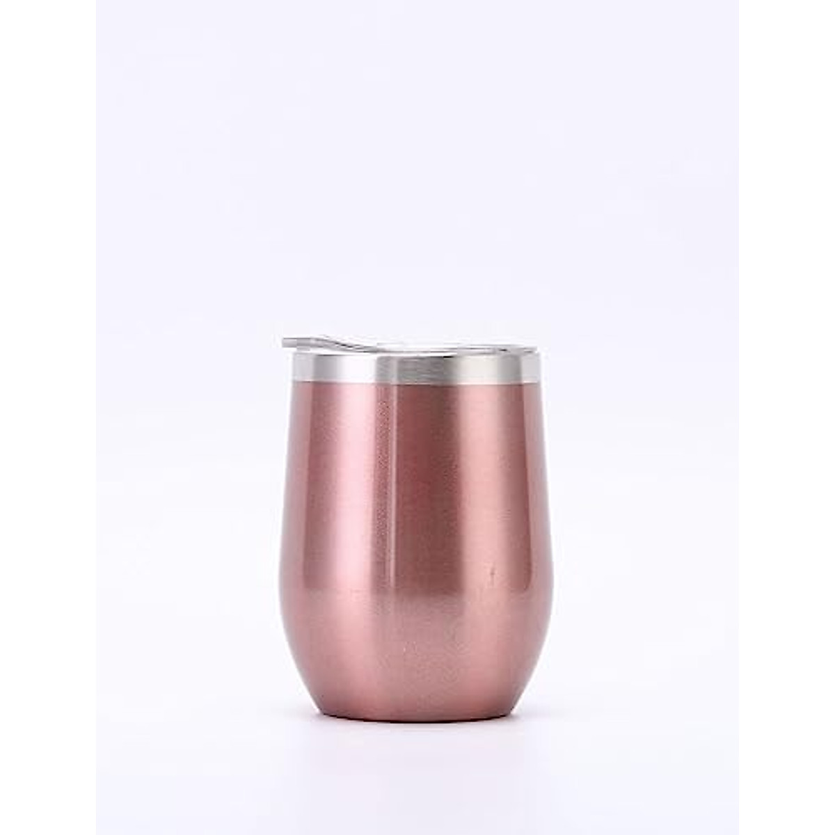 Insulated Coffee Mug with Lid, Double Wall Stainless Steel Vacuum Insulated Wine Tumbler Cup, Travel Coffee Cup Thermal Cup for Home and Office(Rose Gold,12oz)
