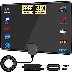 2023 TV Antenna Digital HD Indoor Smart Antenna Amplifier 420+ Miles Long Range - Support 4K 1080p Fire Stick and All Television VHF UHF - Outdoor Signal Booster for Local Channels -20ft HDTV Cable