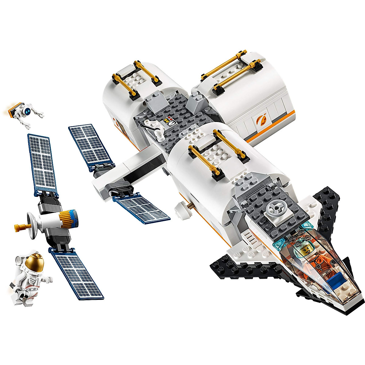 LEGO City Space Lunar Space Station 60227 Space Station Building Set with Toy Shuttle, Detachable Satellite and Astronaut Minifigures, Popular Space Gift (412 Pieces)