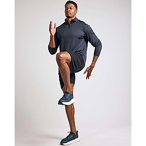 Real Essentials Mens Quarter 1/4 Zip Pullover Men Sweatshirt Long Sleeve Shirts 1/2 Athletic Fishing Dry Fit Shirt Gym Running Compression Golf Half Top Workout Sweatshirts, Set 3, L, Pack of 3