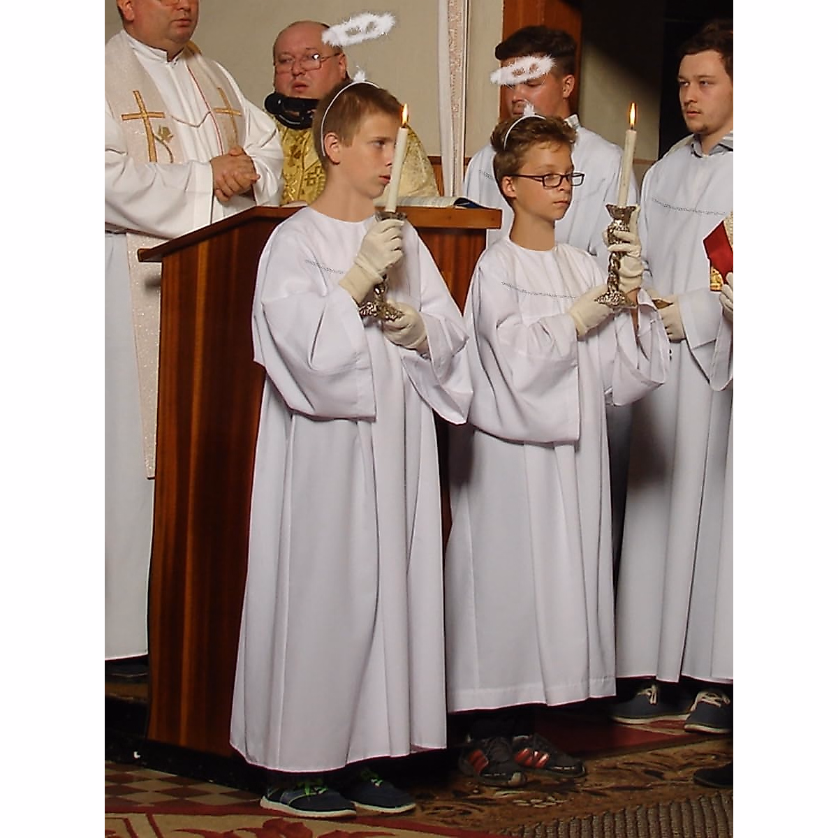 HOMELEX Kids Angel Costume With Halo Christmas Church Robes Angel Dress for Girl