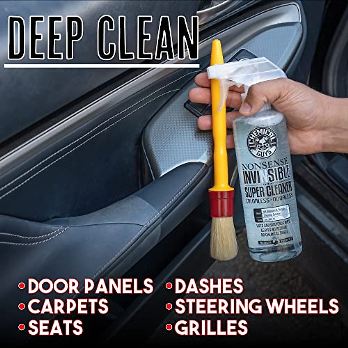 Chemical Guys SPI_191_16 Lightning Fast Carpet and Upholstery Stain Extractor & SPI_993_16 Nonsense All Surface Cleaner Safe for Home, Garage, Cars, Trucks, SUVs & More, 16 fl. Oz, Unscented