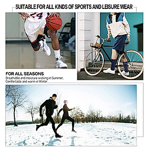 Closemate 6 Pairs Mens Cushion Crew Socks Moisture Wicking Athletic Cotton Socks for Sport Training Work(6White, Size L)