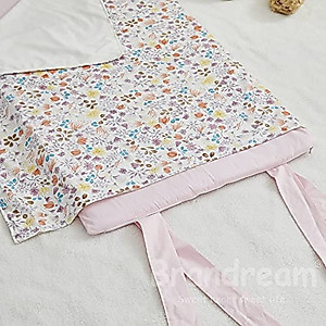 Brandream Toddler Nap Mat Set Girls Farmhouse Sleeping Bag with Pillow American Country Baby Kids Nap Mat Set with Soft Blanket Pink Flower Print,100% Cotton