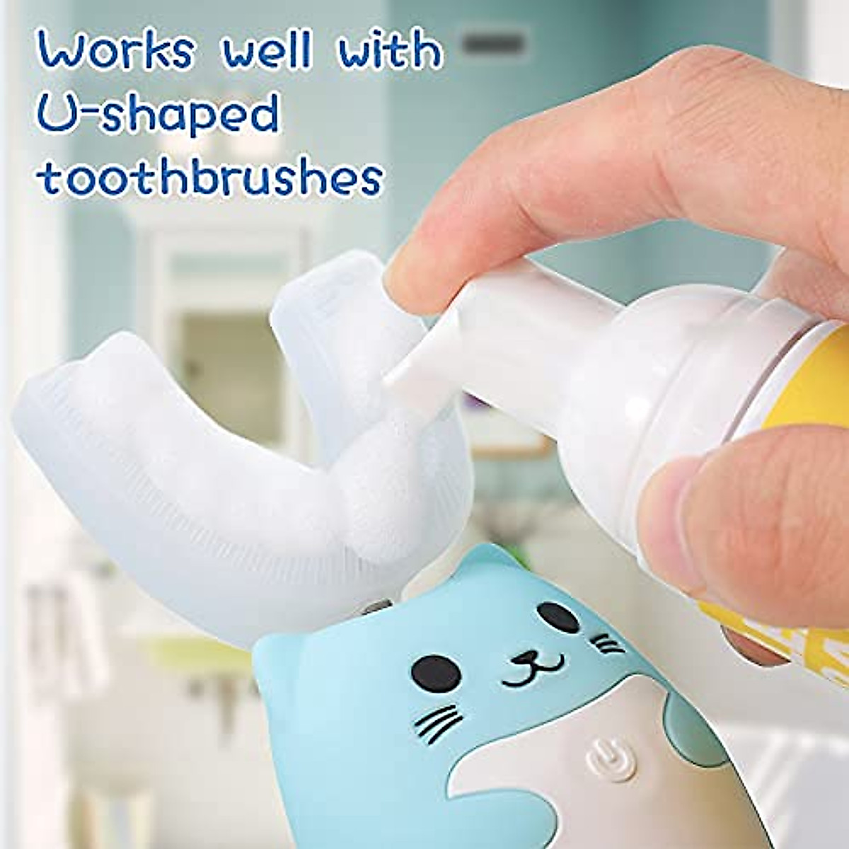 Lanbeibei Kids Foam Toothpaste, Fluoride Free Natural Formula Strawberry Flavor 60ml 1Pack